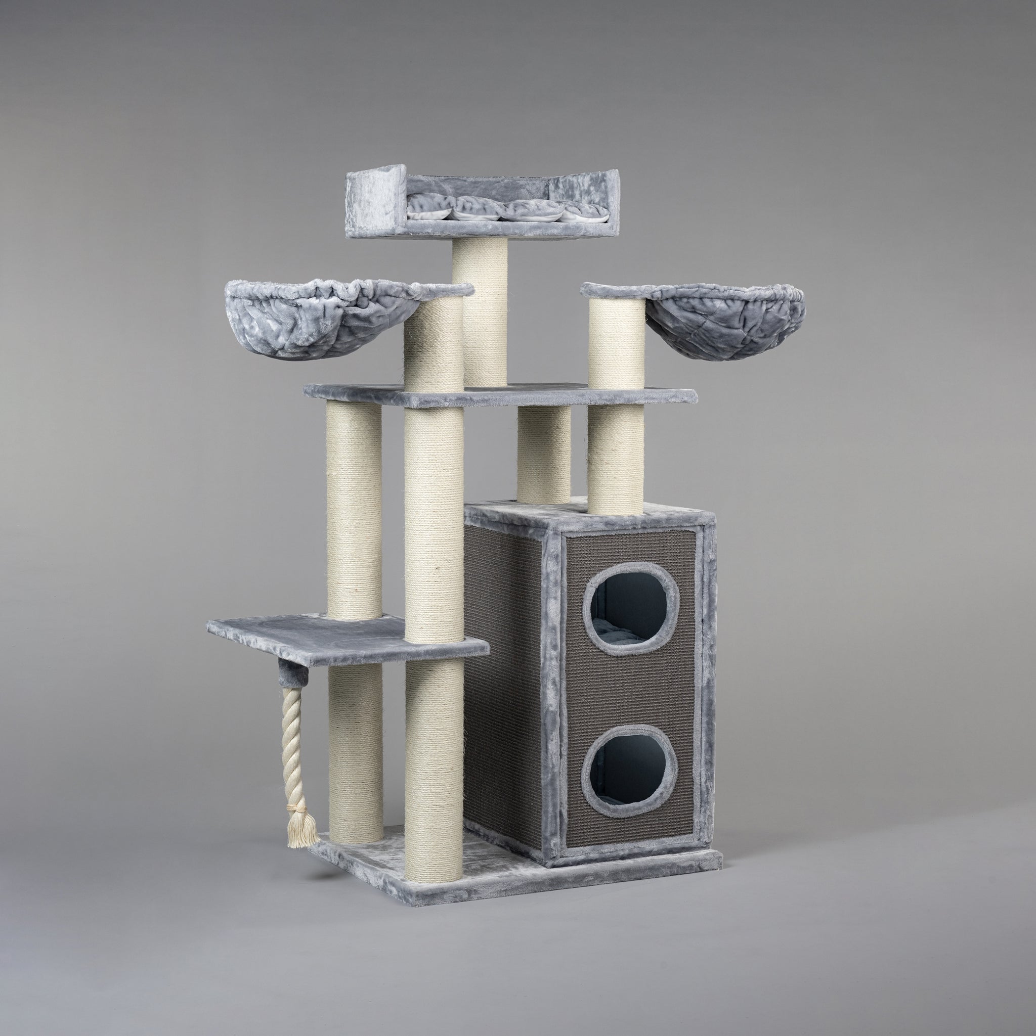 Cat Tree for large cats Cat Paradise (Light Grey) - CatTreeKing USA