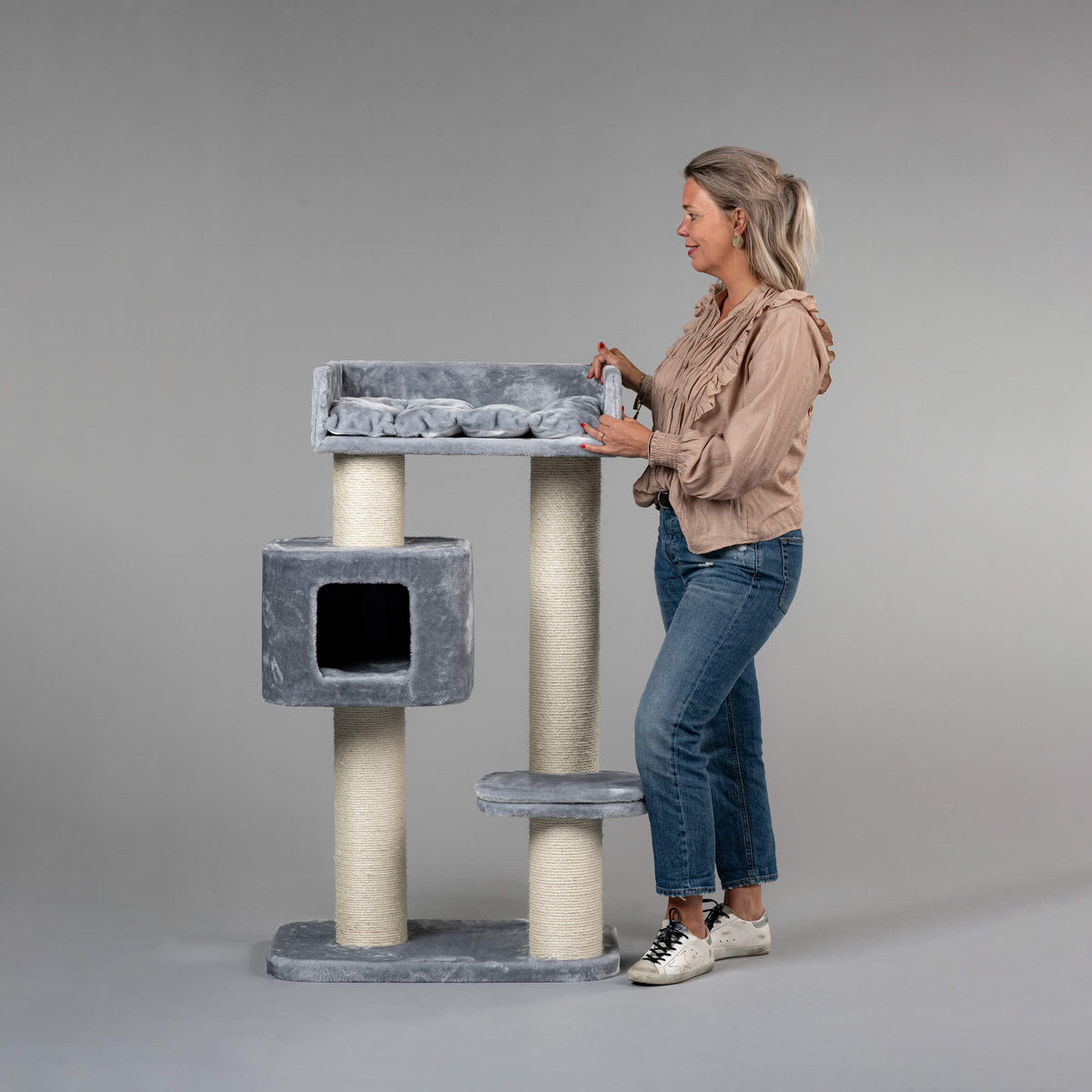 Cat Tree for large cats Big Cat Palace (Light Grey) - CatTreeKing USA ...