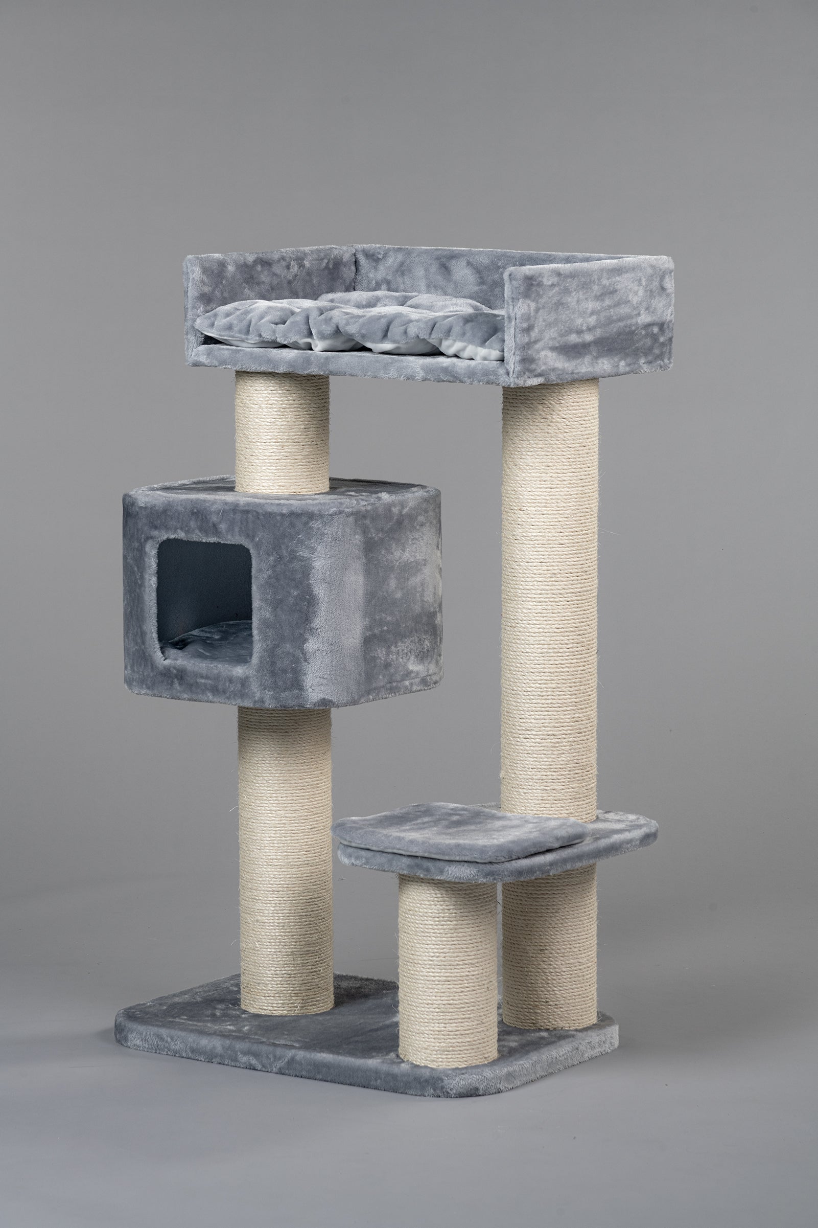 Cat Tree for large cats Big Cat Palace (Light Grey) - CatTreeKing USA